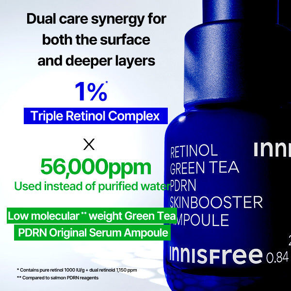 [DOUBLE SET] INNISFREE Retinol Green Tea PDRN Skinbooster Ampoule 25ml ...
