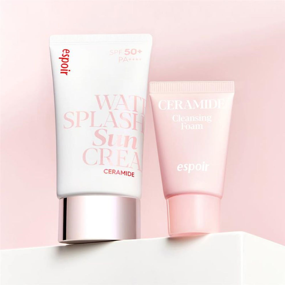Espoir Water Splash Sun Cream Ceramide 60ml + Cleansing Foam 20g Set ...