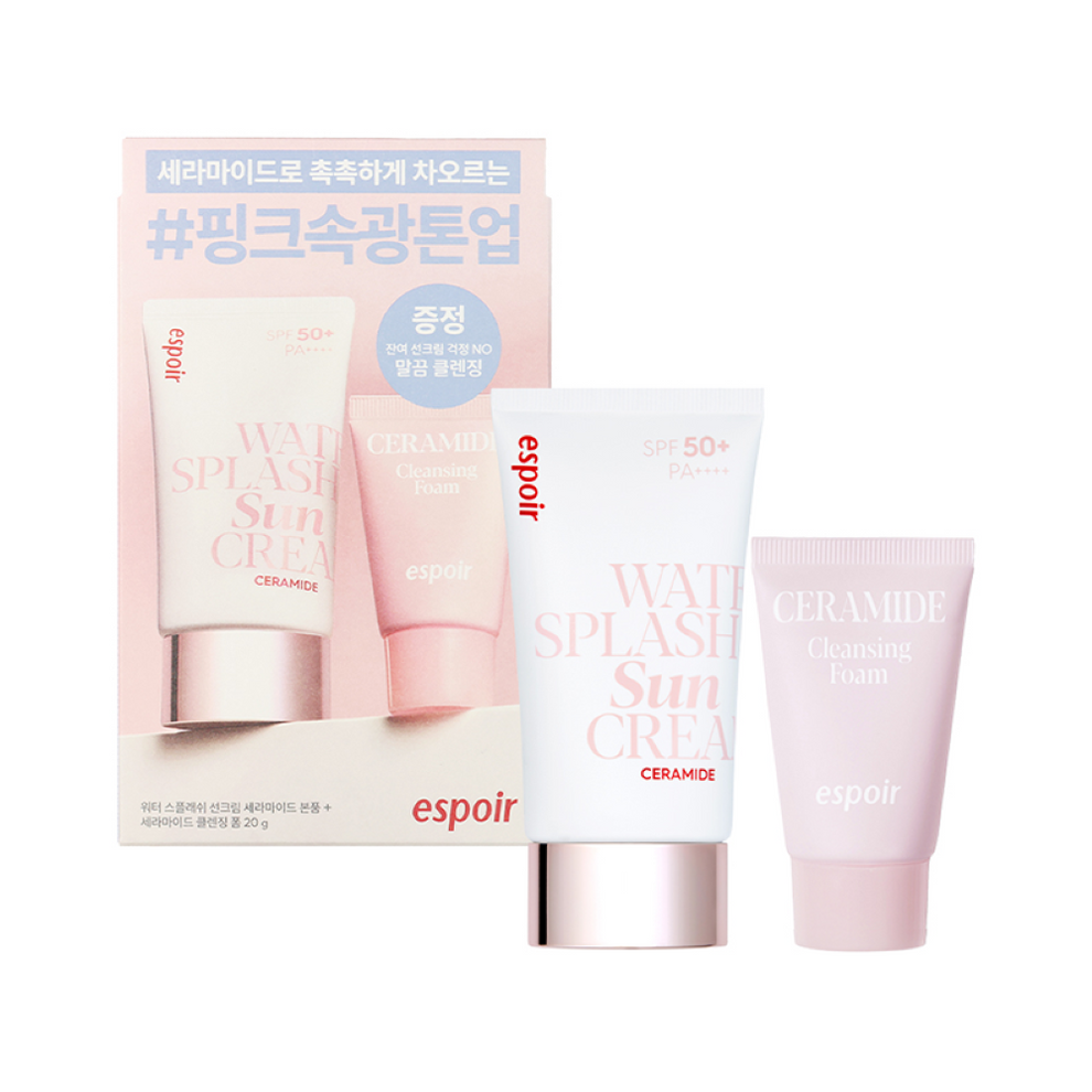 Espoir Water Splash Sun Cream Ceramide 60ml + Cleansing Foam 20g Set ...